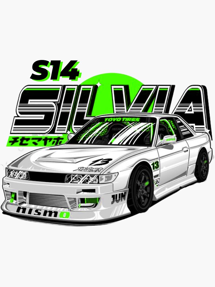 "S14 Silvia " Sticker for Sale by MOTOSHIFT | Redbubble