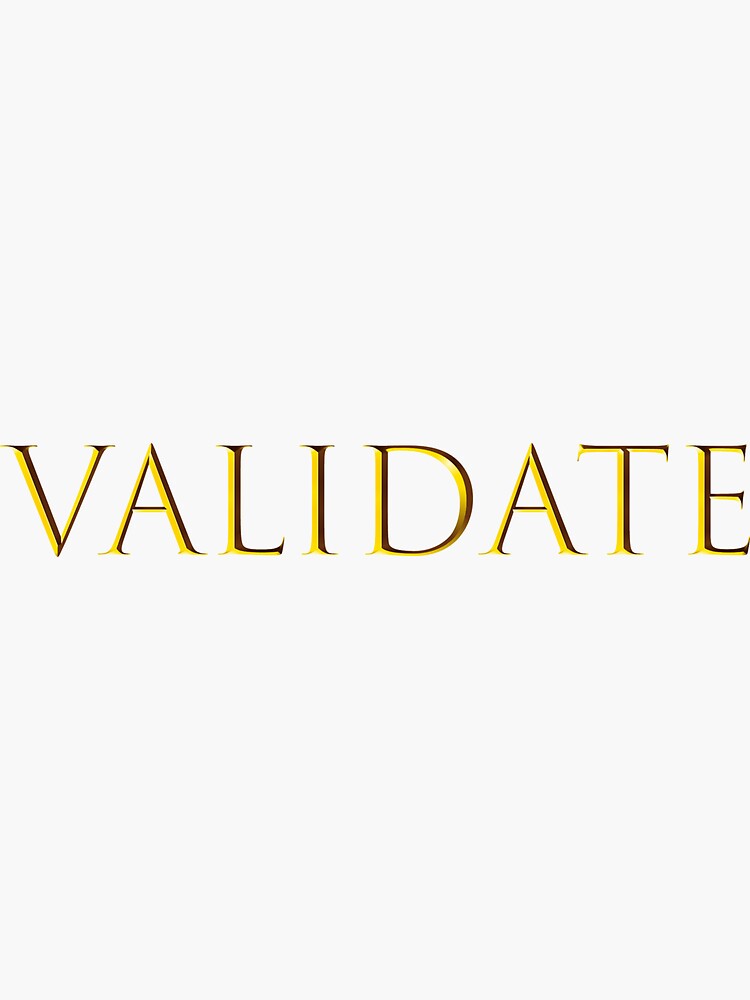 "Validate " Sticker for Sale by Marcshopp | Redbubble