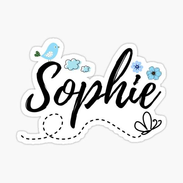 "Sophie Name Baby Child Girl Pretty Flowers | Name Design Pink Blue ...