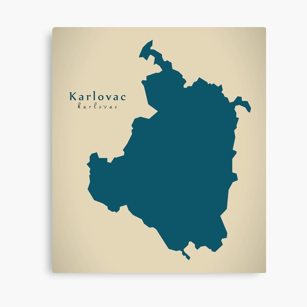 "Modern Map - Karlovac county map Croatia HR" Canvas Print for Sale by ...