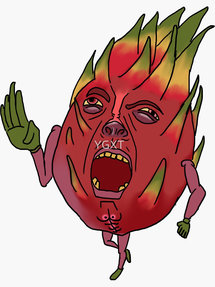 "Dragon Fruits Man Colour" Sticker for Sale by YGXT | Redbubble