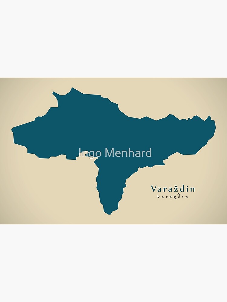 "Modern Map - Varazdin county map Croatia HR" Art Print for Sale by ...