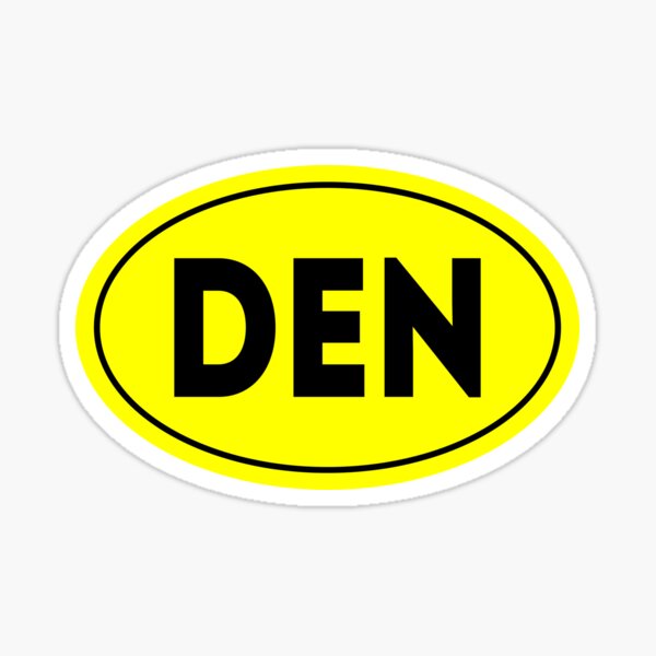 "DEN - Denver Airport Code. Flying, travel and pilot souvenir " Sticker ...