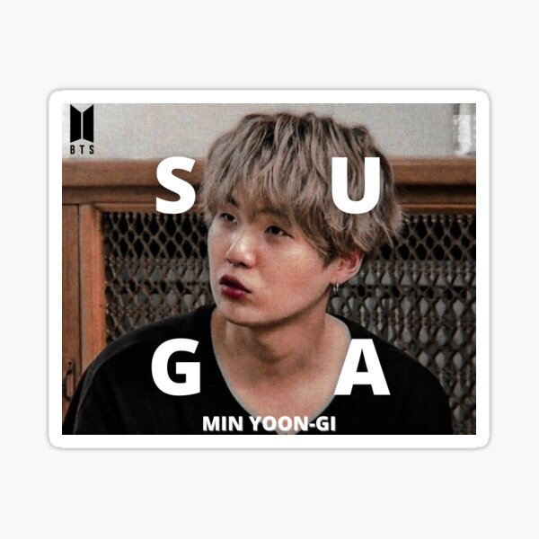 "BTS- Suga (Yoon-gi)" Sticker for Sale by lilixjane | Redbubble