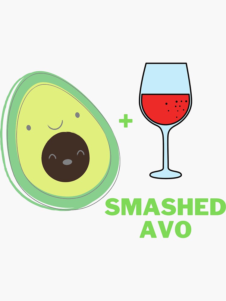 "Smashed Avo" Sticker by Pun-ishApparel | Redbubble