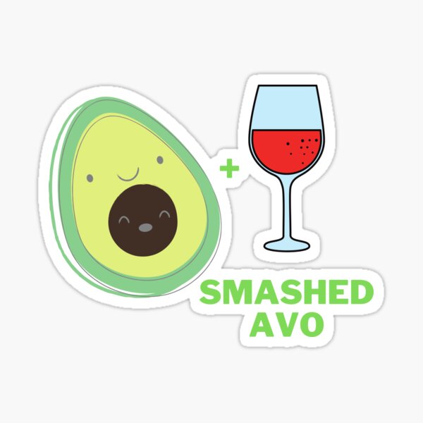 "Smashed Avo" Sticker by Pun-ishApparel | Redbubble
