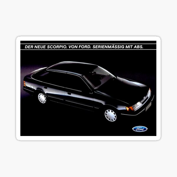 "FORD SCORPIO - ADVERT" Sticker for Sale by ThrowbackM3 | Redbubble