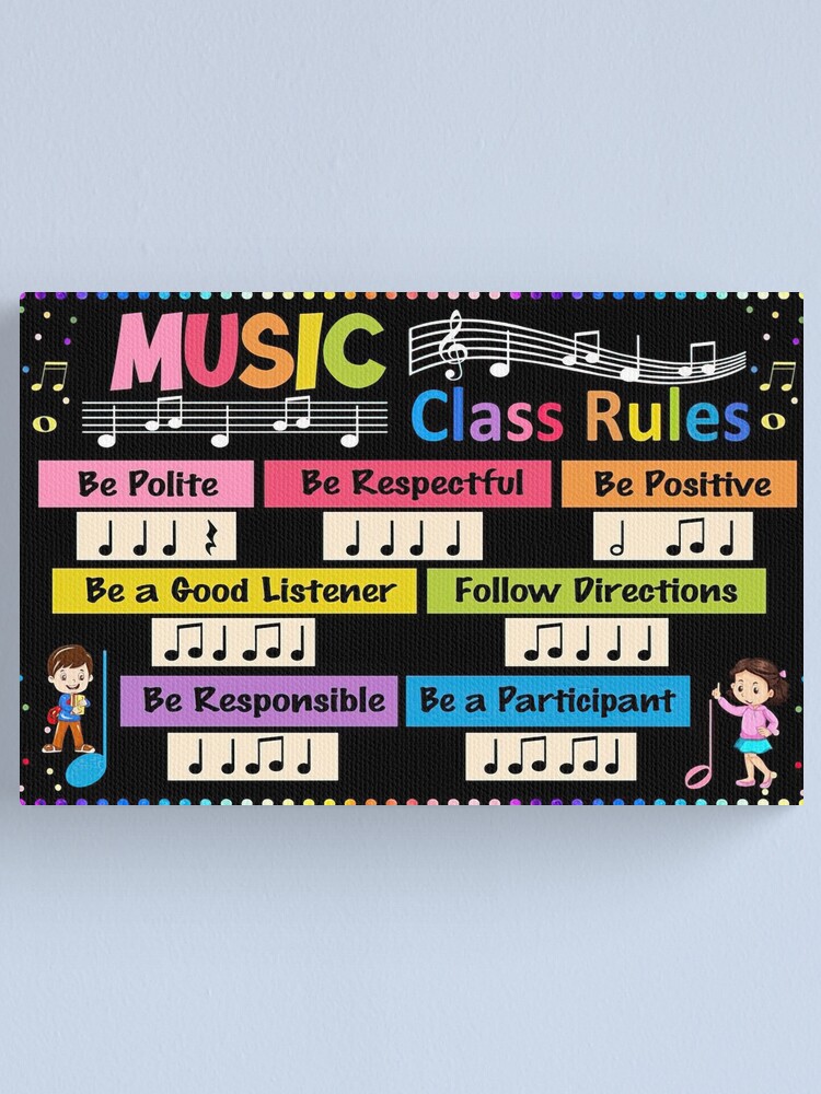 Impression sur toile « Règles de classe de musique Affiche de classe ...