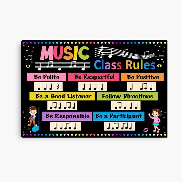Impression sur toile « Règles de classe de musique Affiche de classe ...