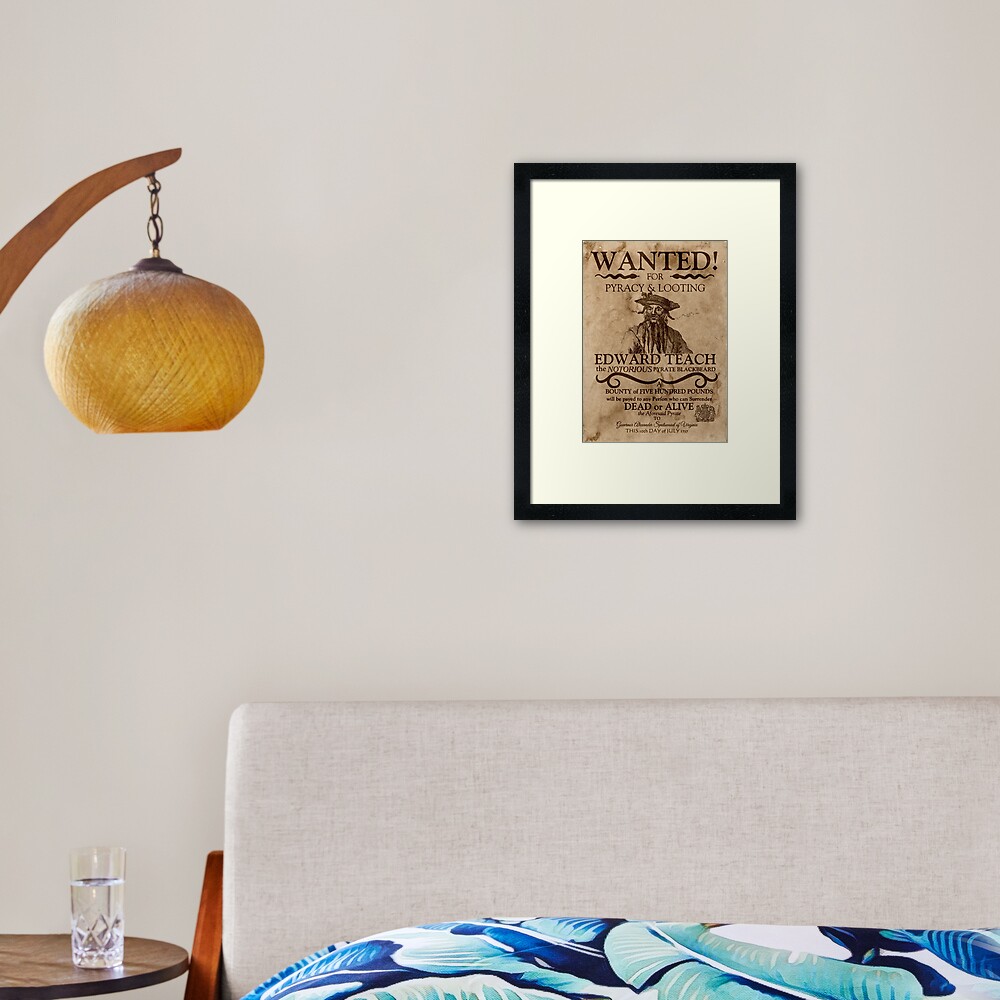 "Blackbeard Wanted" Poster for Sale by FantasySkyArt | Redbubble