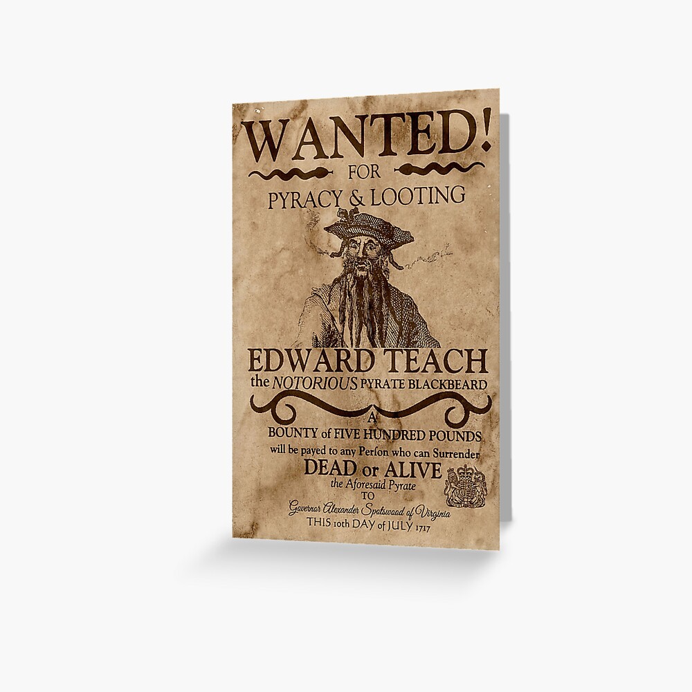 "Blackbeard Wanted" Poster for Sale by FantasySkyArt | Redbubble