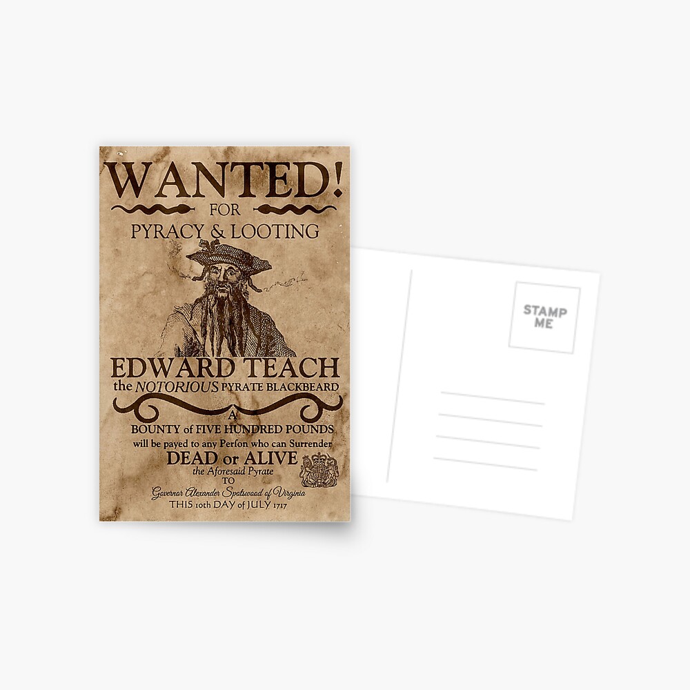 "Blackbeard Wanted" Poster for Sale by FantasySkyArt | Redbubble