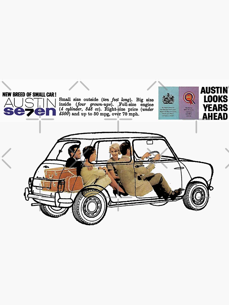 "AUSTIN SEVEN - ADVERT" Sticker for Sale by ThrowbackM3 | Redbubble