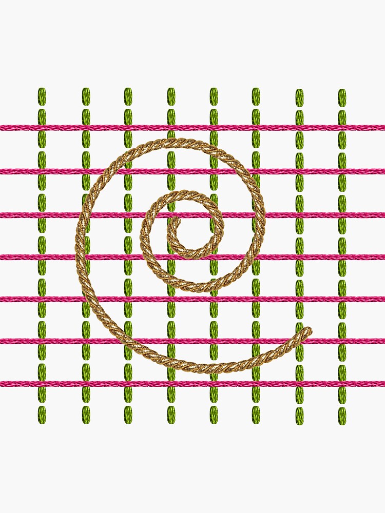 "Coil art Embroidered thread design" Sticker for Sale by OrigaArts ...