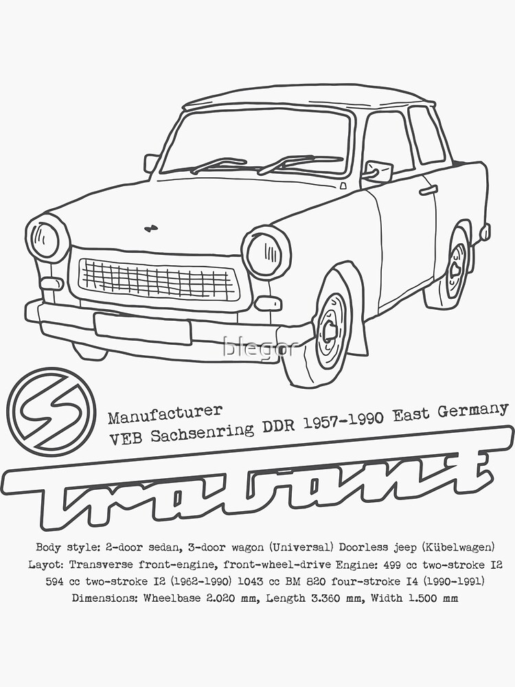 "Trabant" Sticker by blegor | Redbubble