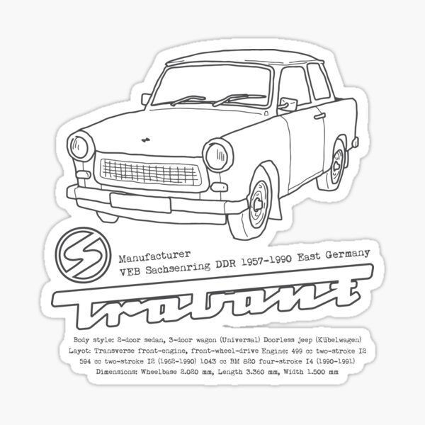 "Trabant" Sticker by blegor | Redbubble