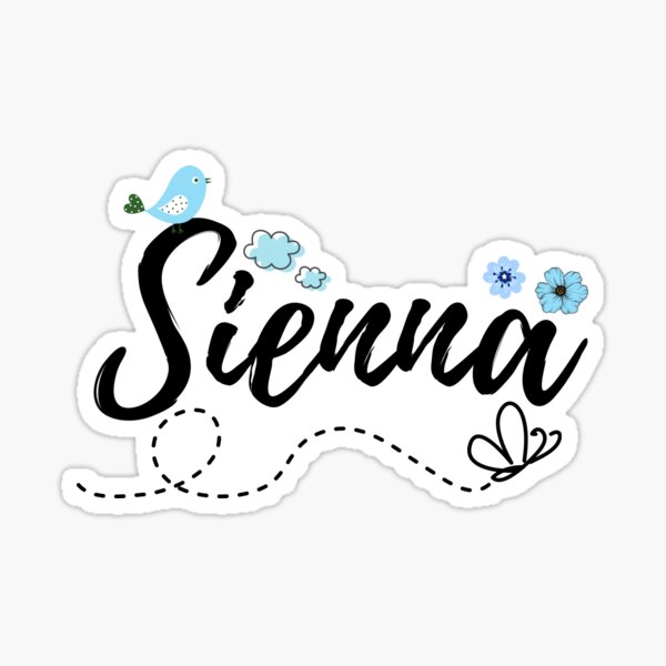 "Sienna Name Baby Child Girl Pretty Flowers | Name Design Pink Blue ...