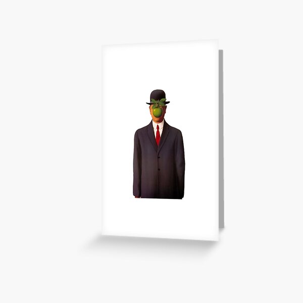 "The Son of Man - Rene Magritte cutout" Greeting Card for Sale by ...