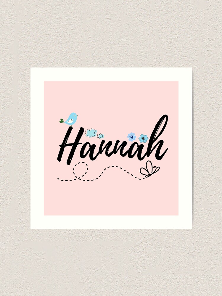 "Hannah Name Baby Child Girl Pretty Flowers | Name Design Pink Blue ...