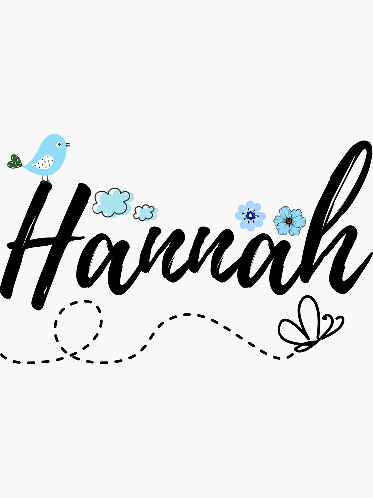 "Hannah Name Baby Child Girl Pretty Flowers | Name Design Pink Blue ...
