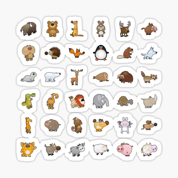 "Mega Funny and Cute Animals #1 - Choose Large in Sticker!" Sticker for ...