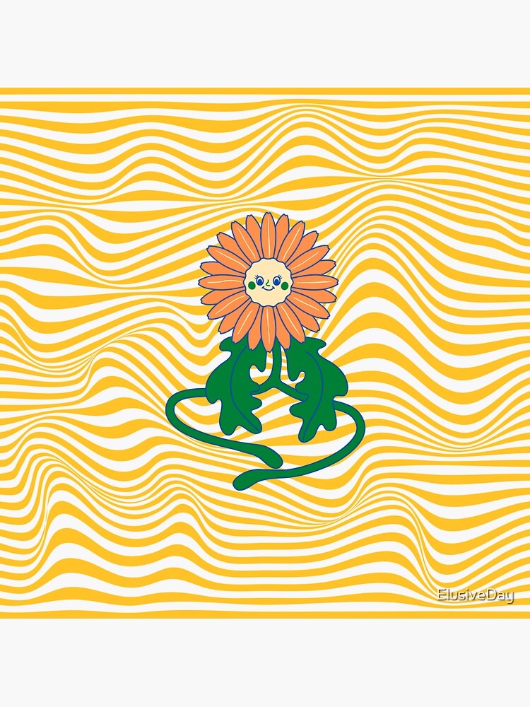 "Trippy Flower" Sticker for Sale by ElusiveDay | Redbubble