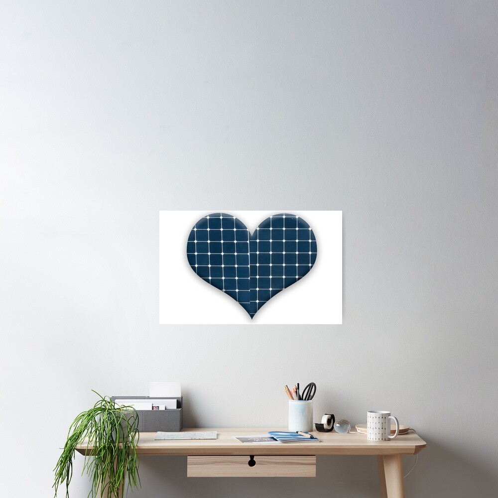 "Love heart with photovoltaic solar panels." Poster by stuwdamdorp ...
