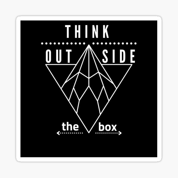 " Think outside the box" Sticker for Sale by Zebulba | Redbubble