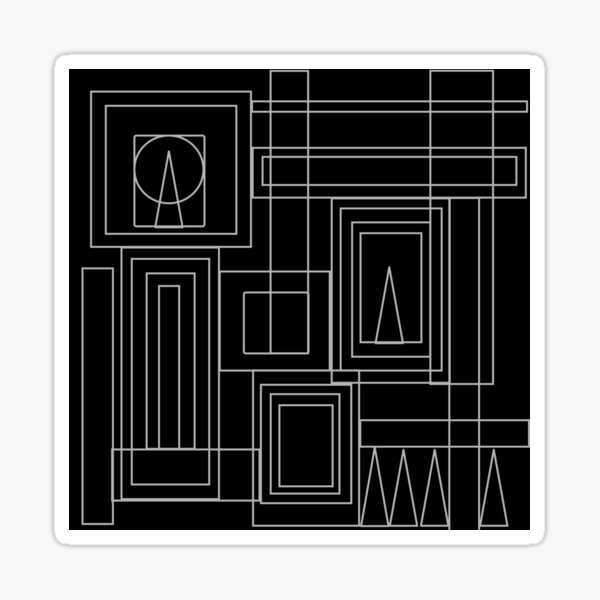 "Black & Grey Minimalist Art Deco Design Print " Sticker for Sale by ...
