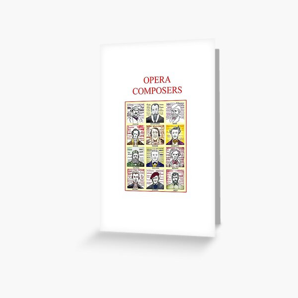 "12 Opera Composers" Greeting Card for Sale by paulhelm | Redbubble