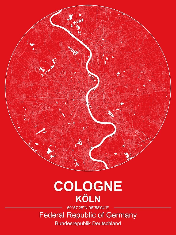 Póster «Mapa de la ciudad de Colonia (República Federal de Alemania ...