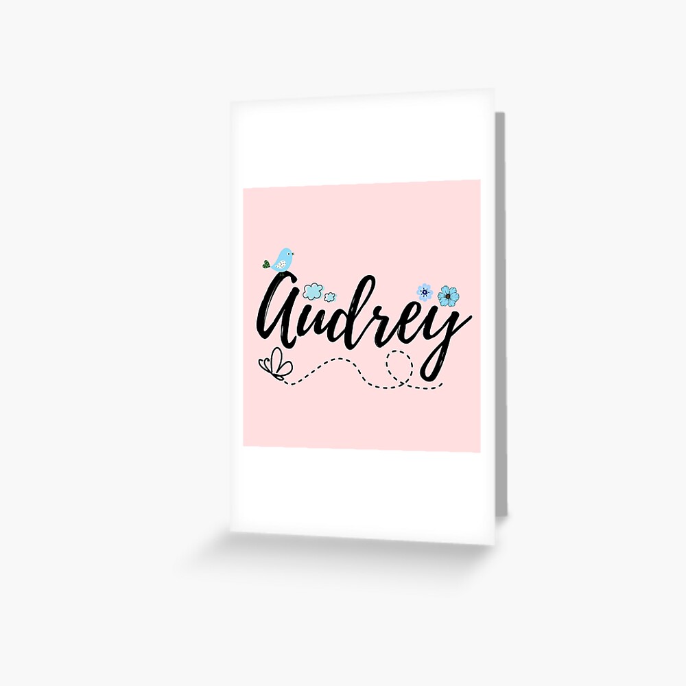 "Audrey Name Baby Child Girl Pretty Flowers | Name Design Pink Blue ...