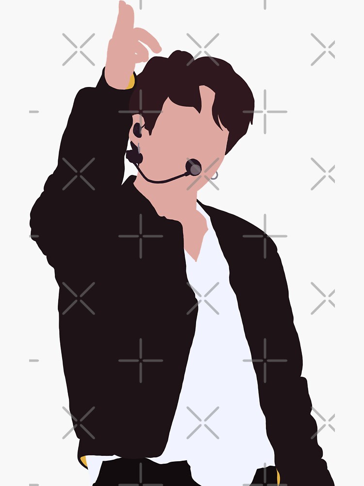 "BTS (방탄소년단) Jungkook(JK) Cartoon " Sticker for Sale by wordscribbles ...