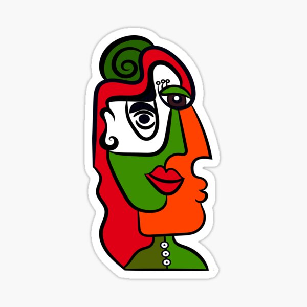 "Abstract Face Line Art" Sticker for Sale by Tema01 | Redbubble
