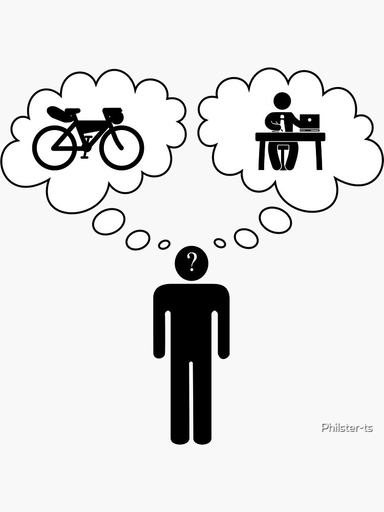 "Work or Bikepacking" Sticker for Sale by Philster-ts | Redbubble