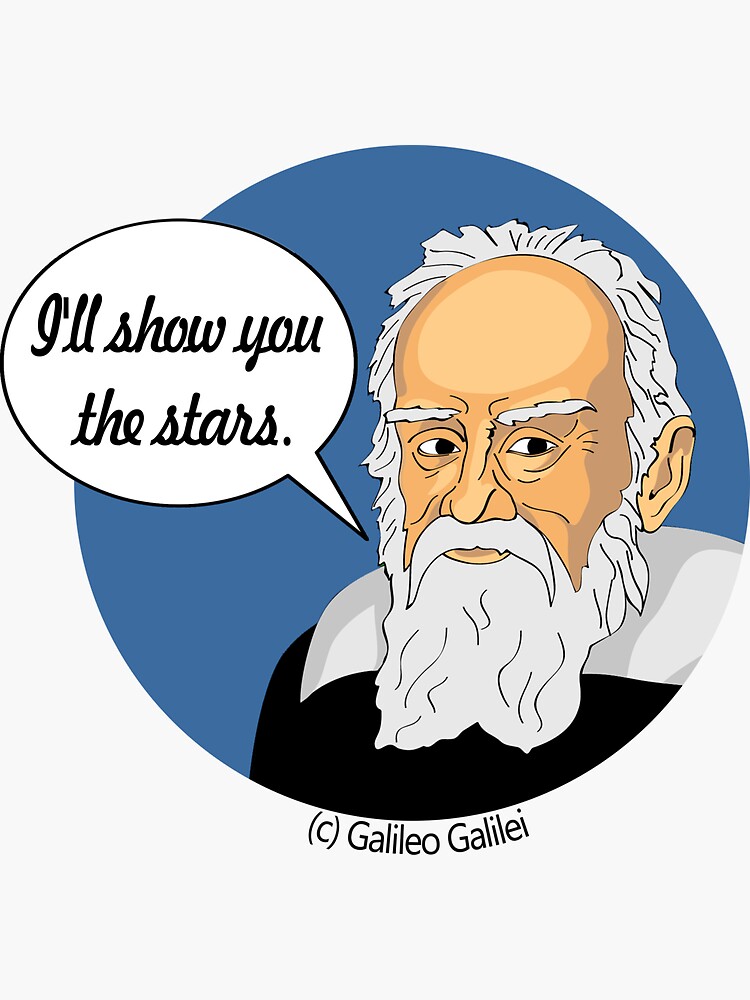 "Funny science Galileo Galilei" Sticker for Sale by rada26 | Redbubble