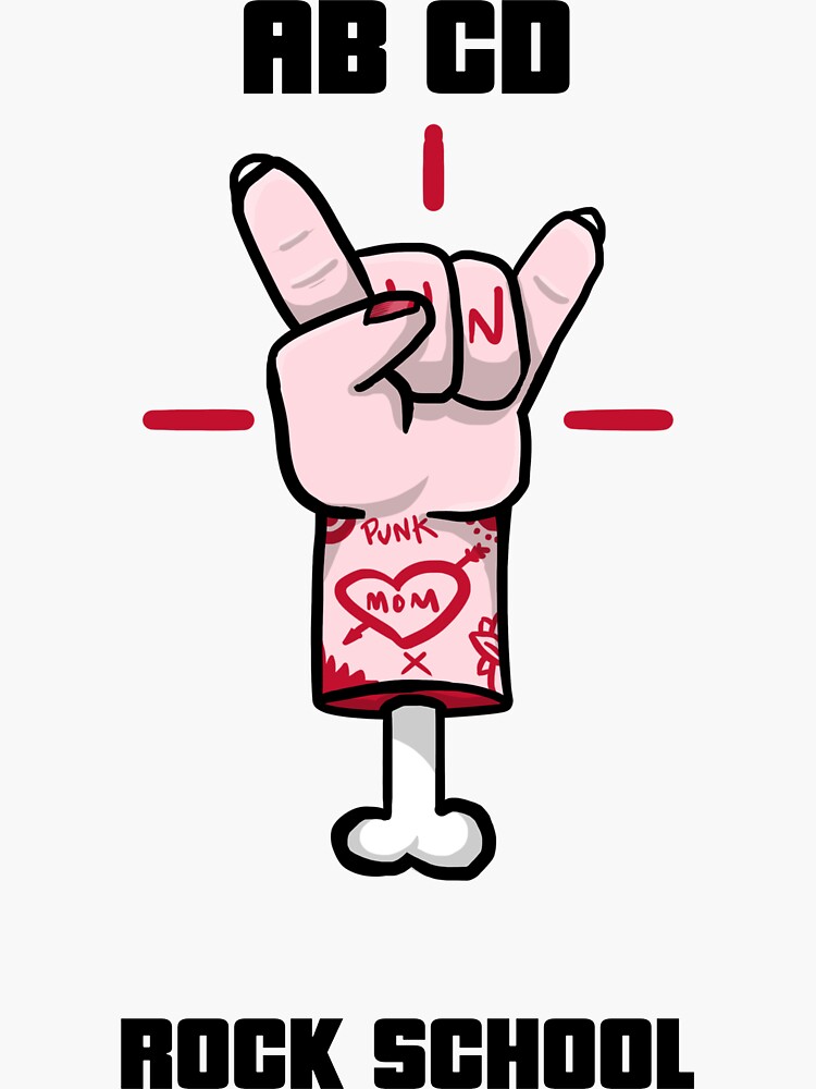 "ABCD ROCK SCHOOL" Sticker for Sale by dnmartwork | Redbubble