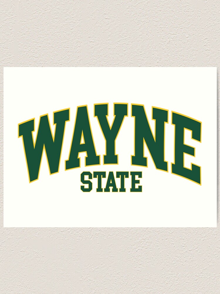 "wayne state - college font curved" Art Print by scollegestuff | Redbubble