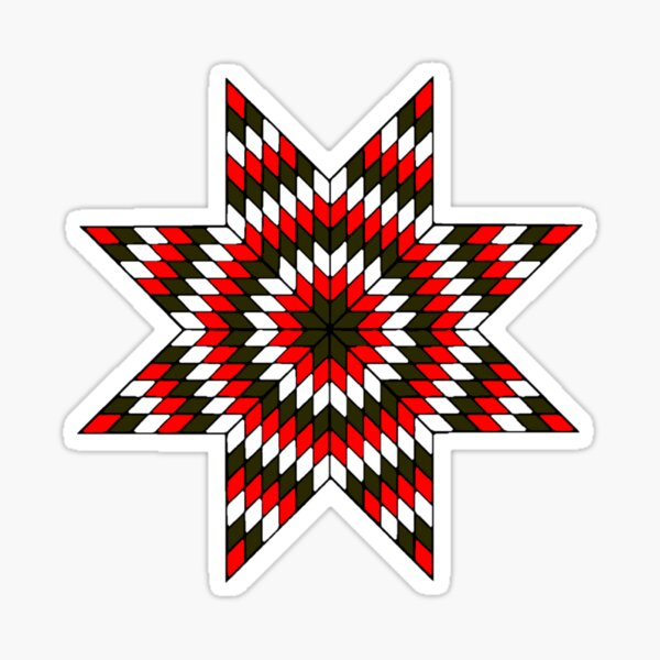 "Red / Black/ White Native American StarQuilt Design" Sticker for Sale ...