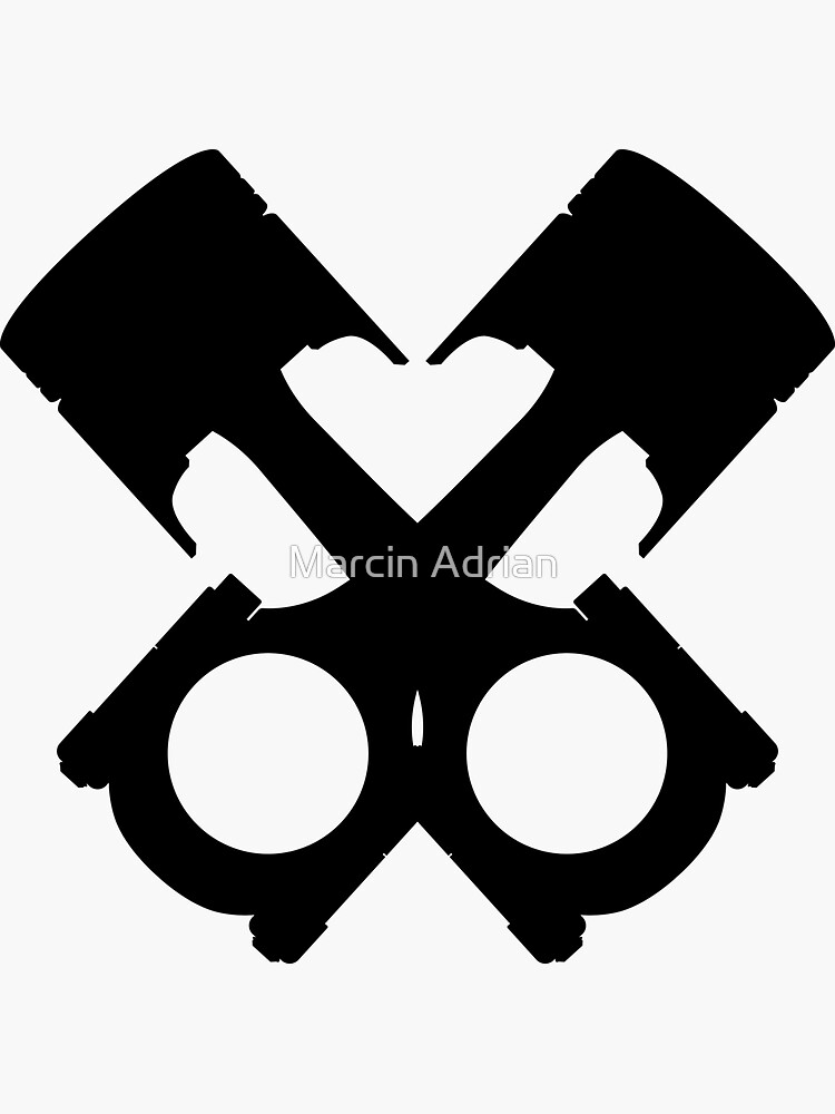 "Car, Truck Engine piston cylinders with connecting rod, V8 V 8 V-8 ...