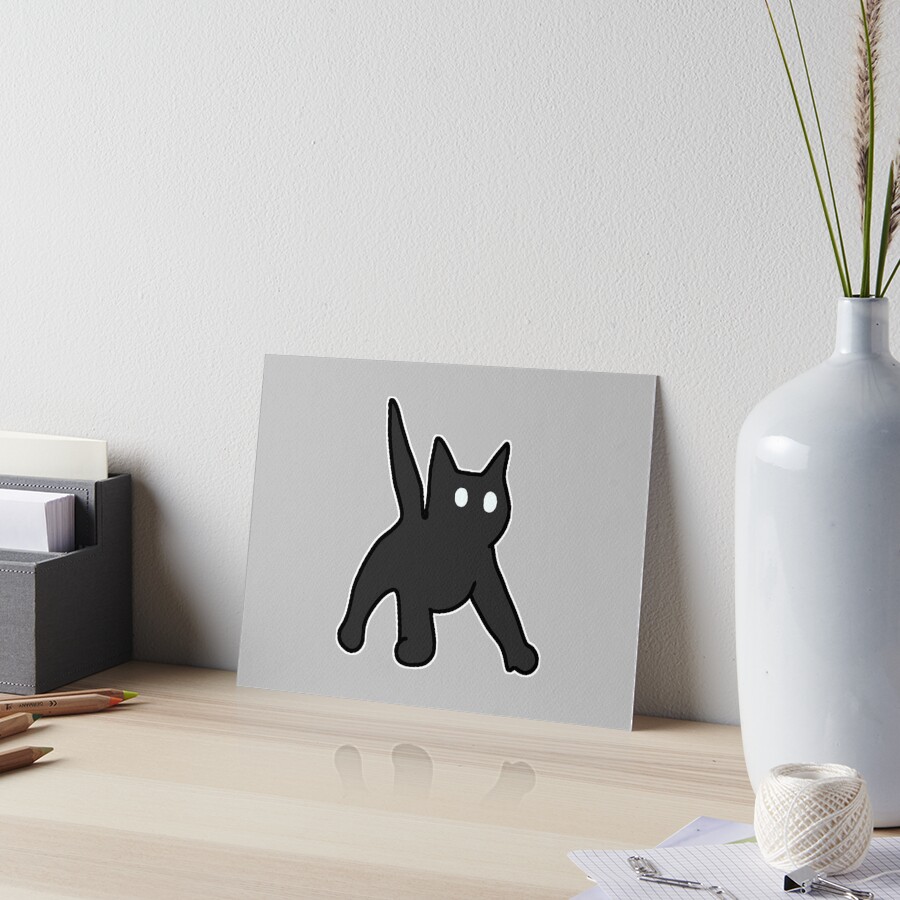 "Blurry black cat cute and funny meme" Art Board Print by BiitterblueM ...