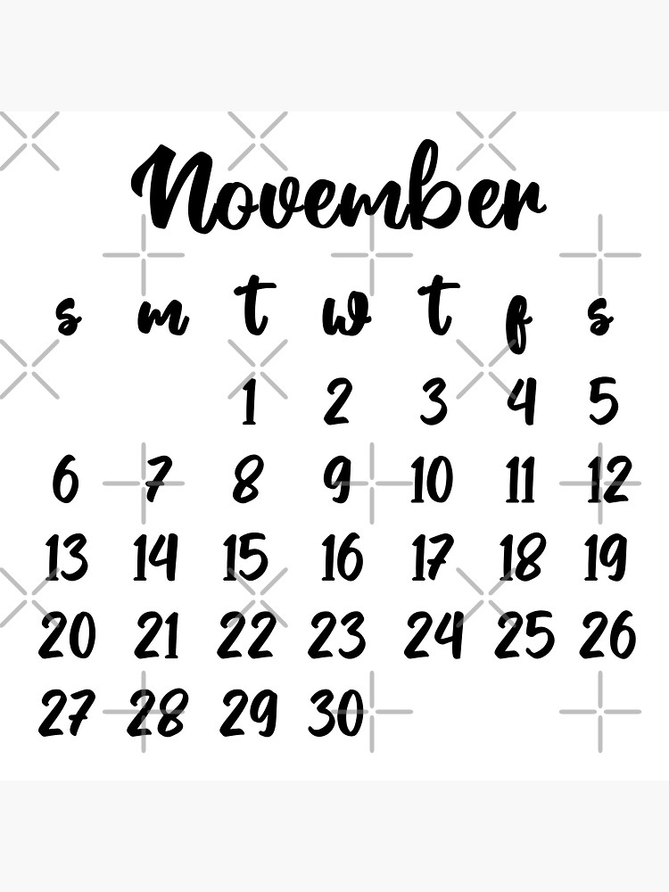 "November bullet journal calendar month 2022" Sticker for Sale by ...