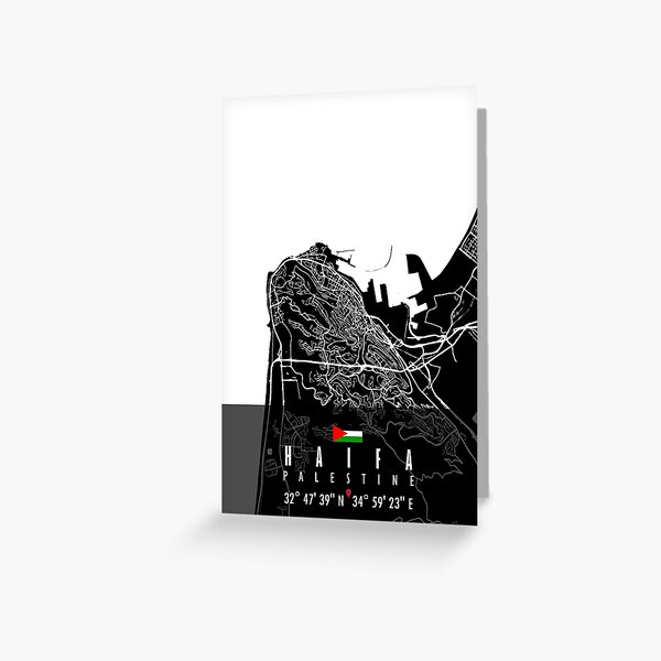 "HAIFA MAP PALESTINE" Greeting Card by hatimelhag | Redbubble
