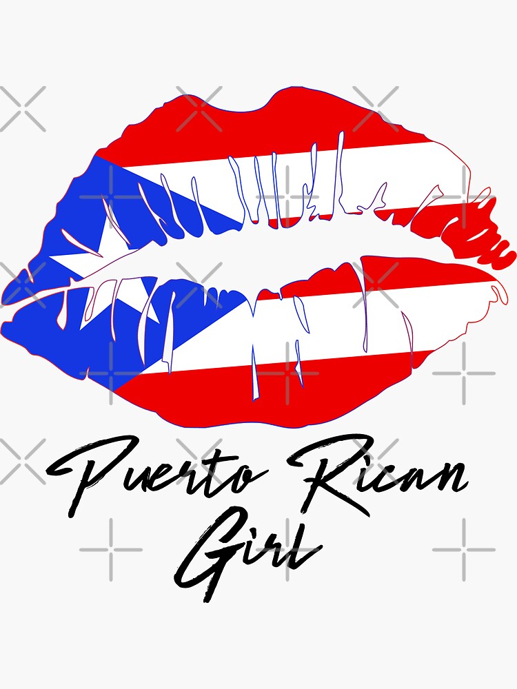 "Puerto Rican Girl Lips Flag Boricua Caribbean Lover" Sticker for Sale ...