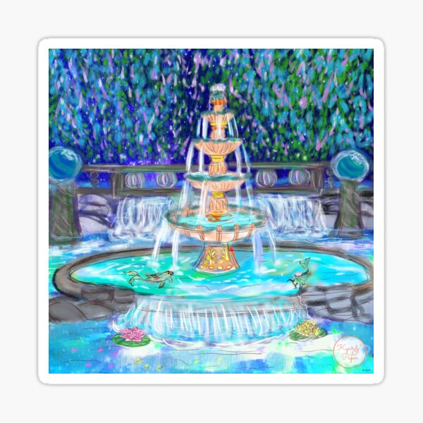"Water Fountain" Sticker for Sale by Kyandipaper | Redbubble