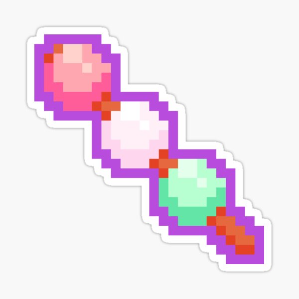 "Aesthetic dango cute Japanese food pink pixel art" Sticker for Sale by ...