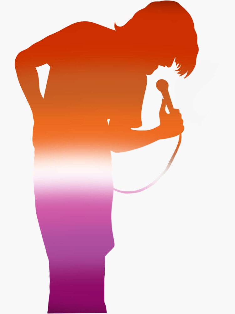 "Lesbian Flag Bo Burnham Silhouette" Sticker for Sale by lowkeydaisy ...