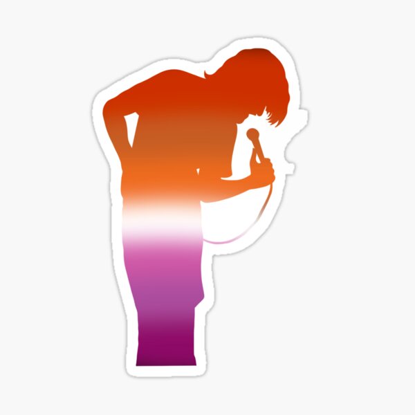 "Lesbian Flag Bo Burnham Silhouette" Sticker for Sale by lowkeydaisy ...