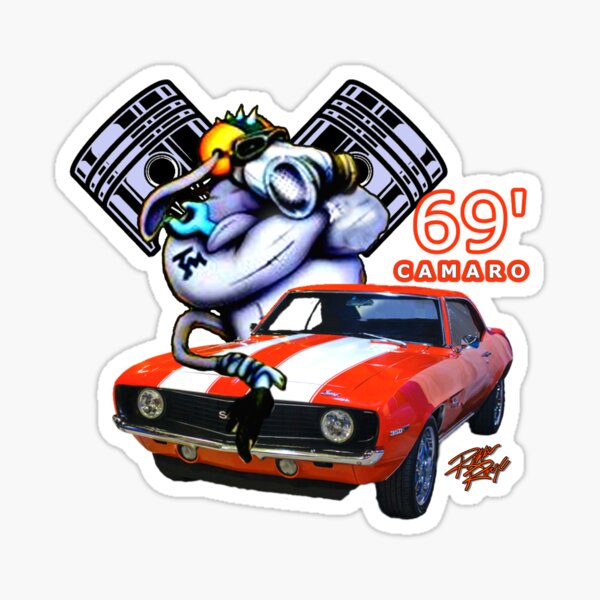 "69 Z-28 Camaro " Sticker for Sale by rikkirocx | Redbubble