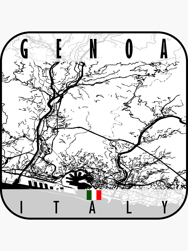 "GENOA MAP ITALY" Sticker for Sale by hatimelhag | Redbubble